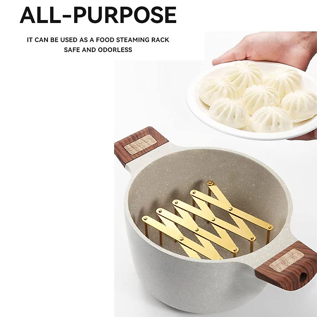 YEZILUU 2Pcs Gold Stainless Steel Plate Rack, Glass lid Plate Organizer, Displayable Collapsible Pot lid Plate Premium Display Rack, Kitchen Essentials.