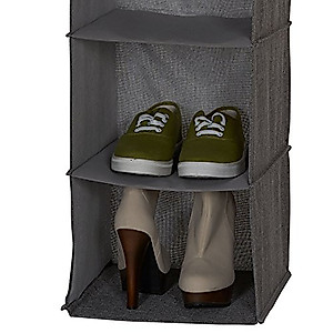 Household Essentials 66412 6 Shelf Hanging Closet Organizer, Grey Linen