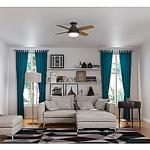 Hunter Fan Company, 59445, 44 inch Dempsey Noble Bronze Low Profile Ceiling Fan with LED Light Kit and Handheld Remote