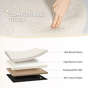 B FSOBEIIALEO Ottoman with Storage for Living Room, Sherpa Folding Storage Ottoman Foot Rest, 43.3 Inches Collapsible Bedroom Bench White