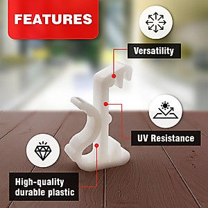 Amazing Drapery Hardware Premium White Plastic Wood Blind Valance Retainer Clips, 20 Pack - UV-Resistant-Ideal for 2-Inch Blinds with 1-Inch Mounting Strip,Mini Blinds, and as Hidden Valance Clips