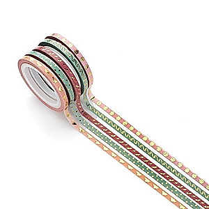 Agutape 48 Rolls Washi Tape Set,Foil Gold Skinny Decorative Masking Washi Tape,3MM Wide DIY Masking Tape