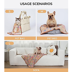 1 Pack 3 Blankets Super Soft Fluffy Cute Bone Pattern Pet Blanket Flannel Throw for Dog Puppy Cat Pink/Brown/Purple Large