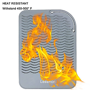 Large Heat Resistant Mat for Curling Irons, Hair Straightener, Flat Irons and Hair Styling Tools 11" x 7.5", Grey