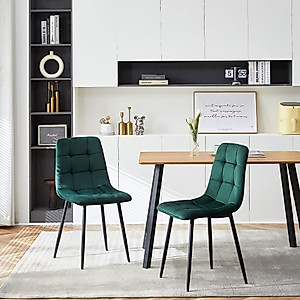 Homedot Modern Dining Table Set for 4,5-Pieces Dining Room Set,49" Rectangle Table Stable & 4 Upholstered Velvet Dining Chair High-Back with Durable Metal Legs for Kitchen,Dining Hall