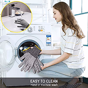 Cut Resistant Gloves Food Grade, Level 5 Protection Cut Proof Gloves, Work Kitchen Cutting Gloves for Oyster Shucking, Meat Cutting, Wood Carving and Fish Fillet Processing, 1 Pair (Small)