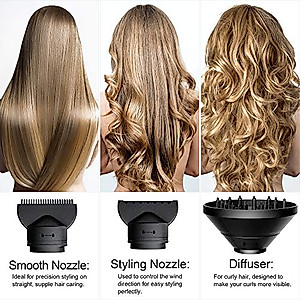 Fezax Ionic Hair Dryer 2000W Salon Performance AC Motor Styling Tool / Hair Dryer Professional Blow Dryer Negative Ion Fast Drying for Hair Care 3 Heating / 2 Speed / Cold, for Home Travel Hotel