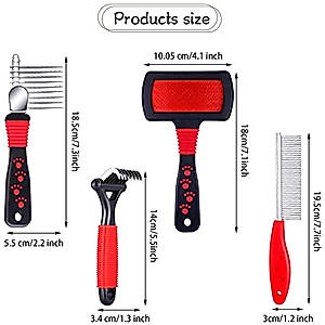4 Pieces Pet Comb Dog Dematting Comb Poodle Brushes for Grooming Pet Cat Dematting Comb Cleaning Slicker Brush Pet Steel Comb Pet Grooming Tool Dematting Comb for Removing Hair Knots Dogs Pets