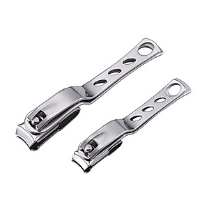 Keiby Citom Nail Clippers with 360-Degree Rotating Head - Stainless Steel Fingernails and Toenails Cutter Lagre and Small Sizes (Silver)