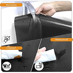 Shelf Liner Kitchen Drawer Mats, Non Adhesive EVA Material Refrigerator Liners with Waterproof Durable Fridge Table Place Mats for Cupboard, Cabinet, Drawer Liner-Black-11.8 inch * 78.7 inch