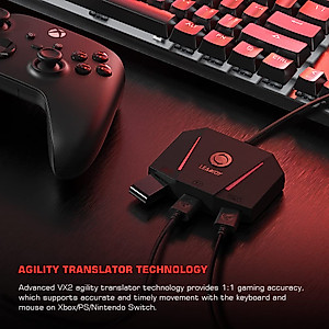 leadjoy VX2 Aimbox Keyboard Mouse Converter/Adapter with 3.5mm Audio Port Compatible with Nintendo Switch/PS4/Xbox One/Xbox One X/Xbox One S