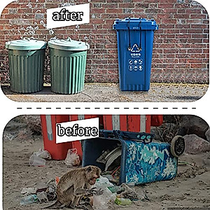 tofeer Trash Can Lid Lock,Heavy Duty Bear Proof Trash Can Lock Wire Rope Universal Lid Lock Cord Garbage Cans Latch Lock for Animals, Squirrels, Dogs, Raccoons