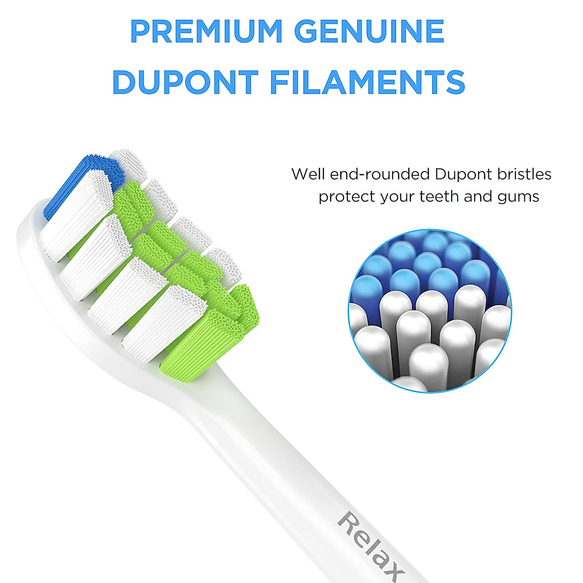 Relax Artist Toothbrush Replacement Heads for Philips Sonicare, Electric Replacement Toothbrush Head Compatible with Phillips Sonic Care Snap on Brush (4 Pack)