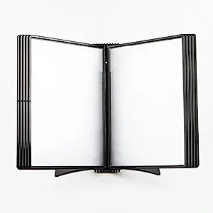 Tarifold Desktop Reference and Display System 10 Double-Sided Pockets - Black-Framed - Letter-Size - 20 Sheet Capacity (EZD771)