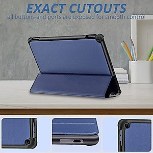 Fire Tablet 10 Case,Kindle Fire 10 Case,Amazon Fire HD 10 Tablet Case(11th Generation 2021 Release),Dinines Folding Stand Case Cover for Amazon Fire HD 10 & 10 Plus Tablet with Auto Wake/Sleep,Indigo