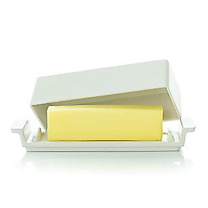 Bamboo Butter Dish with Lid for Countertop or Refrigerator Storage - Butter Stick Holder to Leave On Counter - Single Butter Stick Butter Tray Keeper for Kitchen & Fridge
