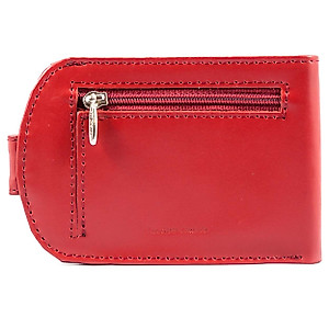 Big Skinny Women's Taxicat Leather Bi-Fold Slim Wallet, Holds Up to 25 Cards, Red