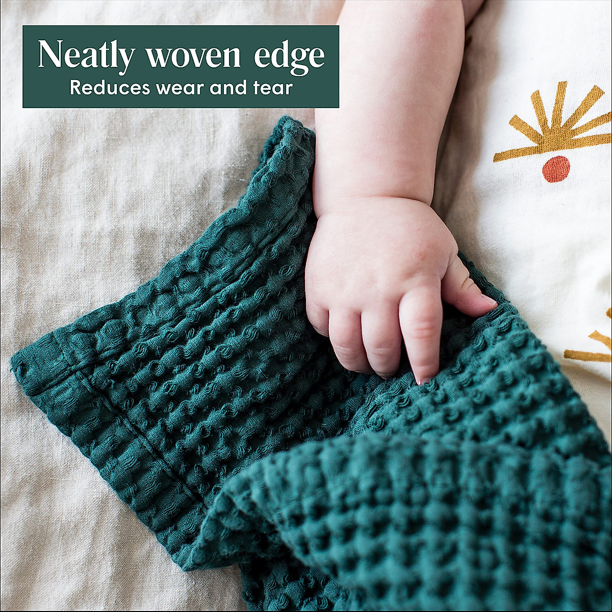 Simka Rose Waffle Baby Blanket Cotton Soft Breathable Swaddle Blanket for Baby Nursery, Stroller & Crib Blanket - Baby Receiving Blankets for Boys & Girls Gender Neutral Toddler Blanket