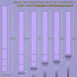 ROCONTRIP Phone Grip,2 PCS Phone Strap 2022 Upgrade Reusable Phone Grip Holder with Three Short Silicone Straps Combination to Fit Most Smart Phone Case(Black+Purple)