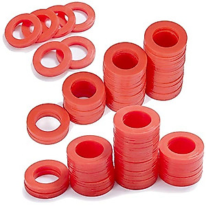 CPWUFIYD Outdoor Garden Hose Silicone Washer Gasket, 40Pcs Red O-Rings Silicone Washer Gasket Combo Pack for 3/4 Inch Garden Hose and Water Faucet