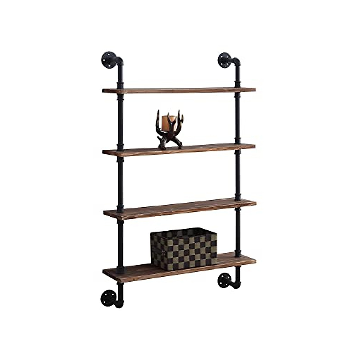 4D Concepts Anacortes SHELFS, Black Pipe/Brown Shelves