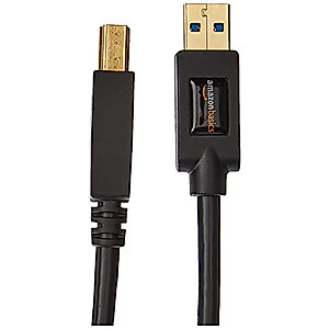 Amazon Basics USB 3.0 Cable - A-Male to B-Male Adapter Cord - 6 Feet (1.8 Meters) compatible with Personal Computer