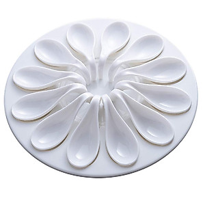 YARNOW Deviled Egg Tray Melamine Platter Serving Dish 12-Hole Porcelain Foie Gras Roe Spoon Meatballs and Shrimp Platter Tableware for Home Restaurant