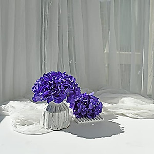 ONLY ART 10pcs Purple Silk Hydrangea Flower Head with Removable Stems for Mother's Day Home Wedding Party Decorations