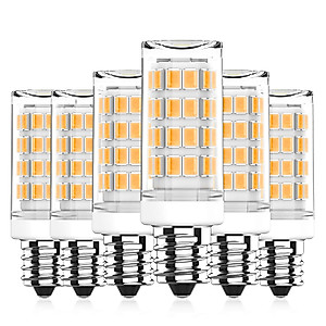 YUIIP E12 LED Bulb 5W Equivalent to 40W Halogen Bulb, Warm White 3000K, Candelabra Base E12 Light Bulbs for Ceiling Fan, Chandelier, Home Lighting, Non-dimmable, 6 Pack