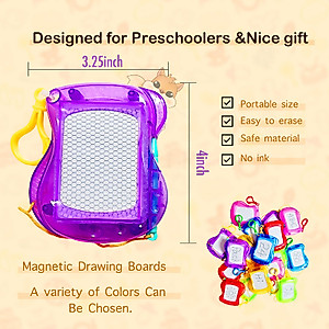 24 Pack Mini Magnetic Drawing Board Keychain for Backpack Erasable Sketch Valentines Toys Bulk for Kids Classroom Gifts Rewards Party Favors Goodie Bag Stocking (24 pcs Draw Keychain)