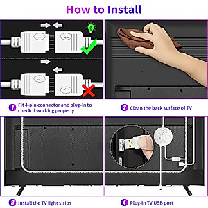 Hiromeco Bluetooth 21FT TV LED Backlight for 82 95 Inch, USB TV Background Lights Kit with APP Control, Music and Multiple Scene Mode, 16 Million Colors Changing Lights for PC Monitor Gaming Room.