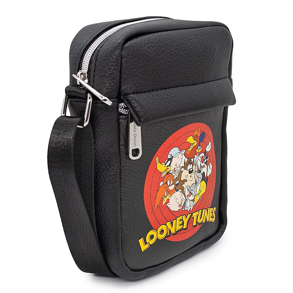 Buckle Down Looney Tunes Bag, Cross Body, with 10 Character Bullseye Logo, Vegan Leather