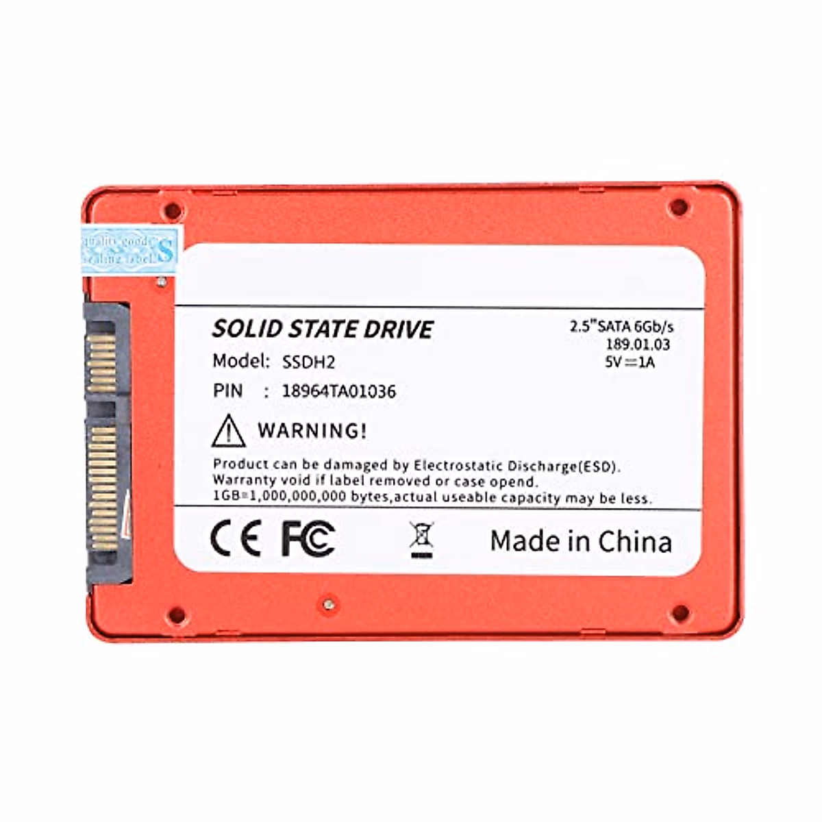 Garsentx 2.5inch SSD Red High Speed Metal Hard Drive for Desktop Computer Laptops PC, Portable SSD 8GB-2TB External Solid State Drive, for Linux/WinXP/Win/7/8/10(32GB)