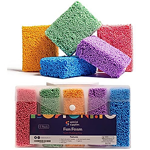 Special Supplies Fun Foam Modeling Foam Beads Play Kit, 5 Blocks Children’s Educational Clay for Arts Crafts Kindergarten, Preschool Kids Toys Develop Creativity, Motor Skills