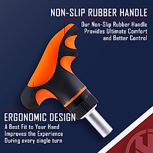 KNINE OUTDOORS Precision 1/4" Torque Screwdriver Set Adjustable from 10 to 70 In-Lbs Engineering Repair Kit Maintenance Tools with T-BAR Ratchet Screwdriver, Set of 92 pieces