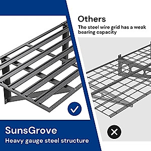SunsGrove 2-Pack Garage Shelving 2x6ft Heavy Duty Wall Shelf Garage Storage System Shelves, 800 LBS Weight Capacity, Black