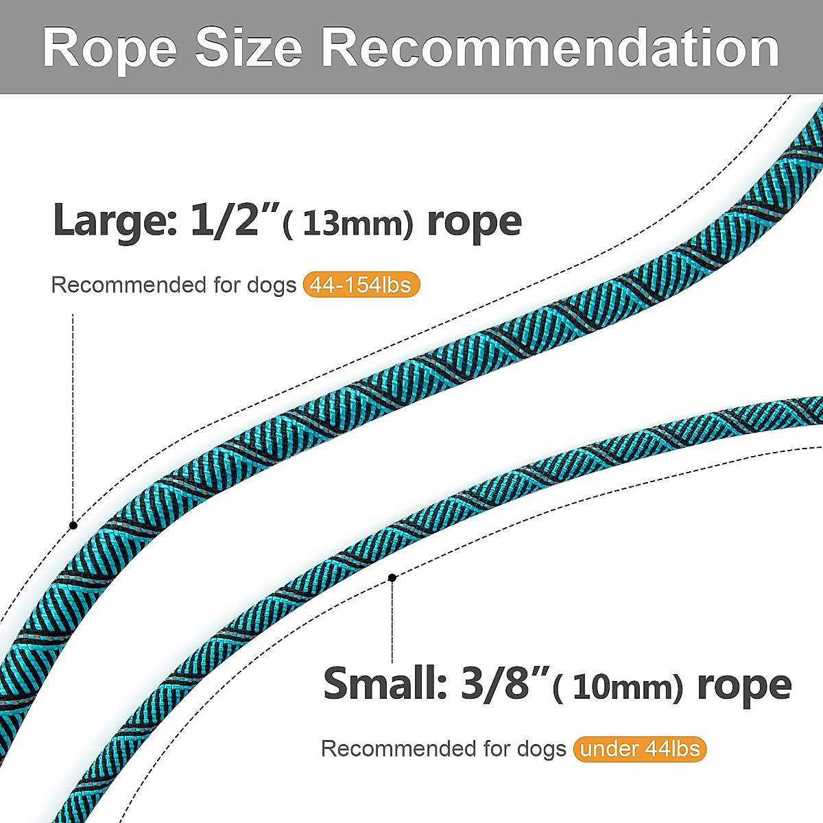 Fida Durable Slip Lead Dog Leash, 6 FT x 3/8" Heavy Duty Dog Loop Leash, Comfortable Strong Rope Slip Leash for Small Dogs and Puppies, No Pull Pet Training Leash with Highly Reflective(3/8", Blue)