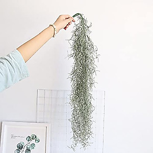 HXSCOO Artifical Plants Plastic Green Wall Hanging Air Vine Fake Grass Rattan Plant Wedding Christmas Scene Layout Home Garden Decor (Color : A)