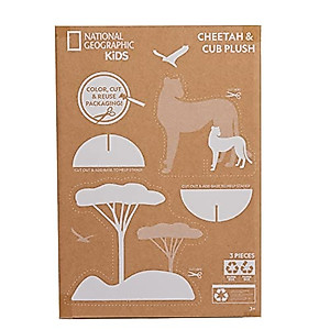 National Geographic Large Plush Cheetah and Cub Stuffed Animals, Kids Toys for Ages 3 Up, Amazon Exclusive