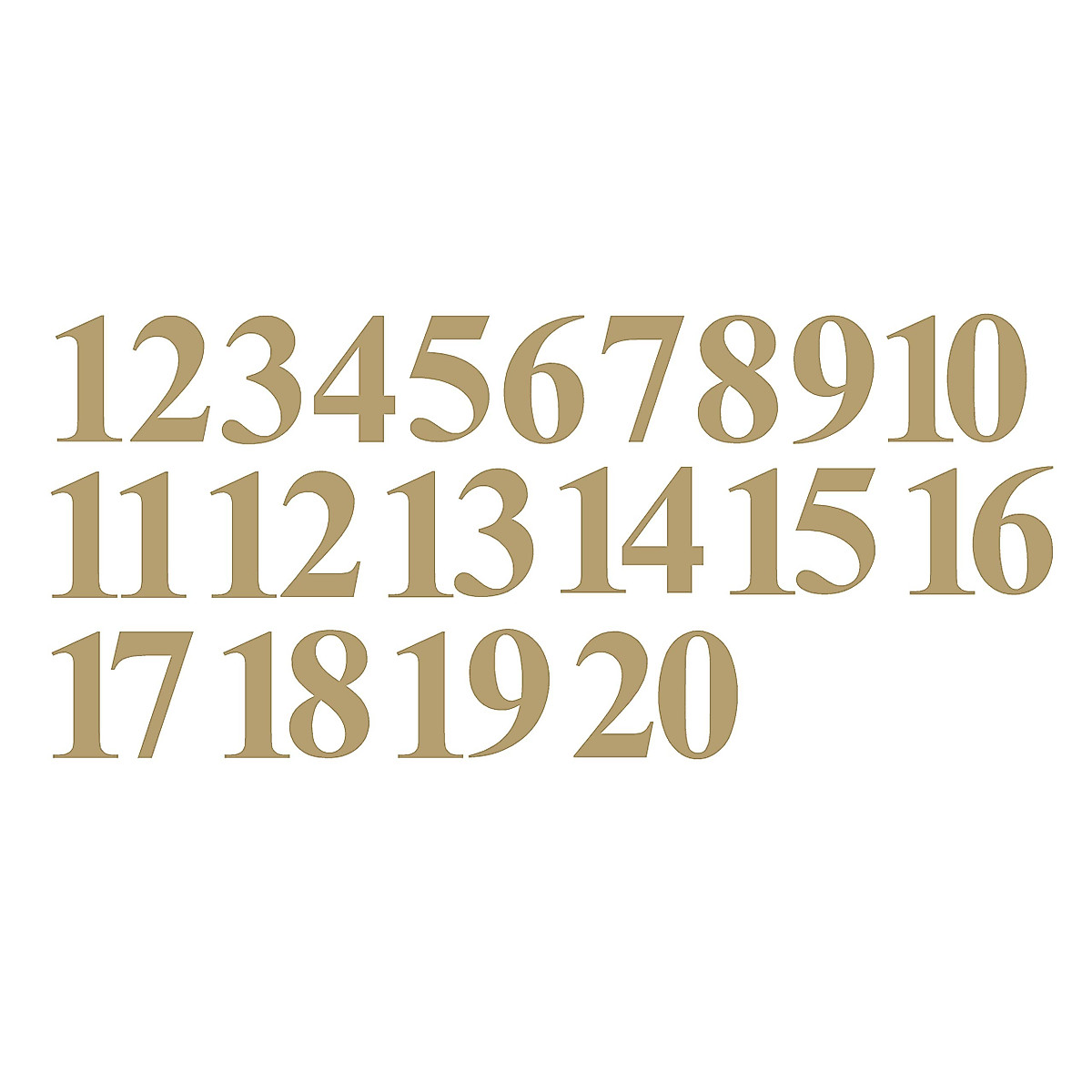 Five Star Graphics Gold Numbers 1-20 Stickers Vinyl Decals Choose Size from 1" to 8" (V650GoldTimes) (1")