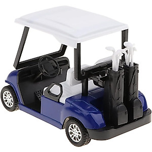 6 Pack: Diecast Golf Carts Toy with Clubs, Alloy Metal Mini Model 1:20 Scale Golfcart Pullback Vehicles for Golfing Themed Office Desk Decor, Bulk Birthday Party Cake Decorations (4.75 Inches)