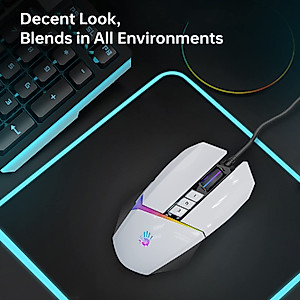 Bloody W60Max Wired RGB FPS Gaming Mouse, 10000 CPI, All Buttons Programmable, 2000Hz Report Rate, 250 IPS, 4M Onboard Memory (Pandawhite)