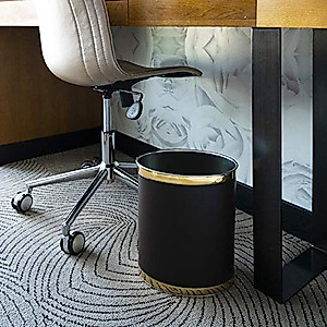 Made in USA 5-Gallon Sleek and Stylish Vinyl Mylar Waste Basket (13" X 11") (Faux Brown Leather)