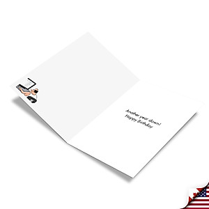 NobleWorks - 1 Cartoon Birthday Greeting Card Funny - Hilarious Bday Notecard with Envelope, Comic Humor Celebration - Age Scroll C3679BDG