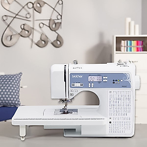 Brother XR9550 Computerized Sewing and Quilting Machine, LCD Display, and Embroidery Bobbins 10-Pack, Clear