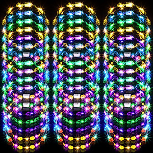 40 Pieces LED Flower Crown Light up Headband LED Hair Garlands Glow in The Dark Flower Crown LED Hair Wreath for Women Girls Brides Wedding Birthday Holiday Beach Party Hair Accessories