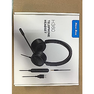 New bee USB Headset Computer Headset in-Line Call Controls Office Headset with Noise Cancelling Micphone Call Center Headset for Skype, Zoom, Laptop, Phone, PC, Tablet, Home with USB-C Adapter