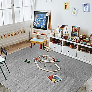 96.5 Sq. Ft Wood Grain Mats Foam Tiles 23.6 x 23.6 Inch 25 Pcs Interlocking Foam Floor Mats EVA Foam Floor Tiles for Kids Adults Playroom Bedroom Farmhouse Flooring (Grey)