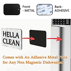 Hella Clean and Dirty Af Magnet Dishwasher Magnet Oxepleus Double Sided Dirty Clean Sign for Dishwasher (3D Granite)