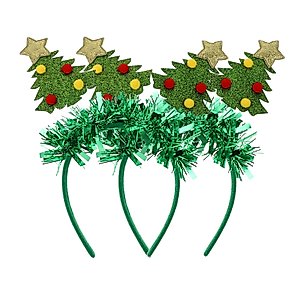 Beaupretty 2pcs Christmas Tree Headband Holiday Kids Supply Festival Headwear Ornament Christmas Costume Headband Christmas Tree Hair Bands Party Girls Hairband Felt Pop Child Latte Art